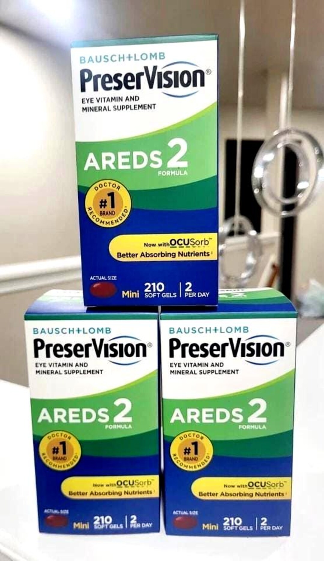 Preservision AREDS 2 / 210 Count Eye Vitamin Mini Soft-gels Pack of 3 ...