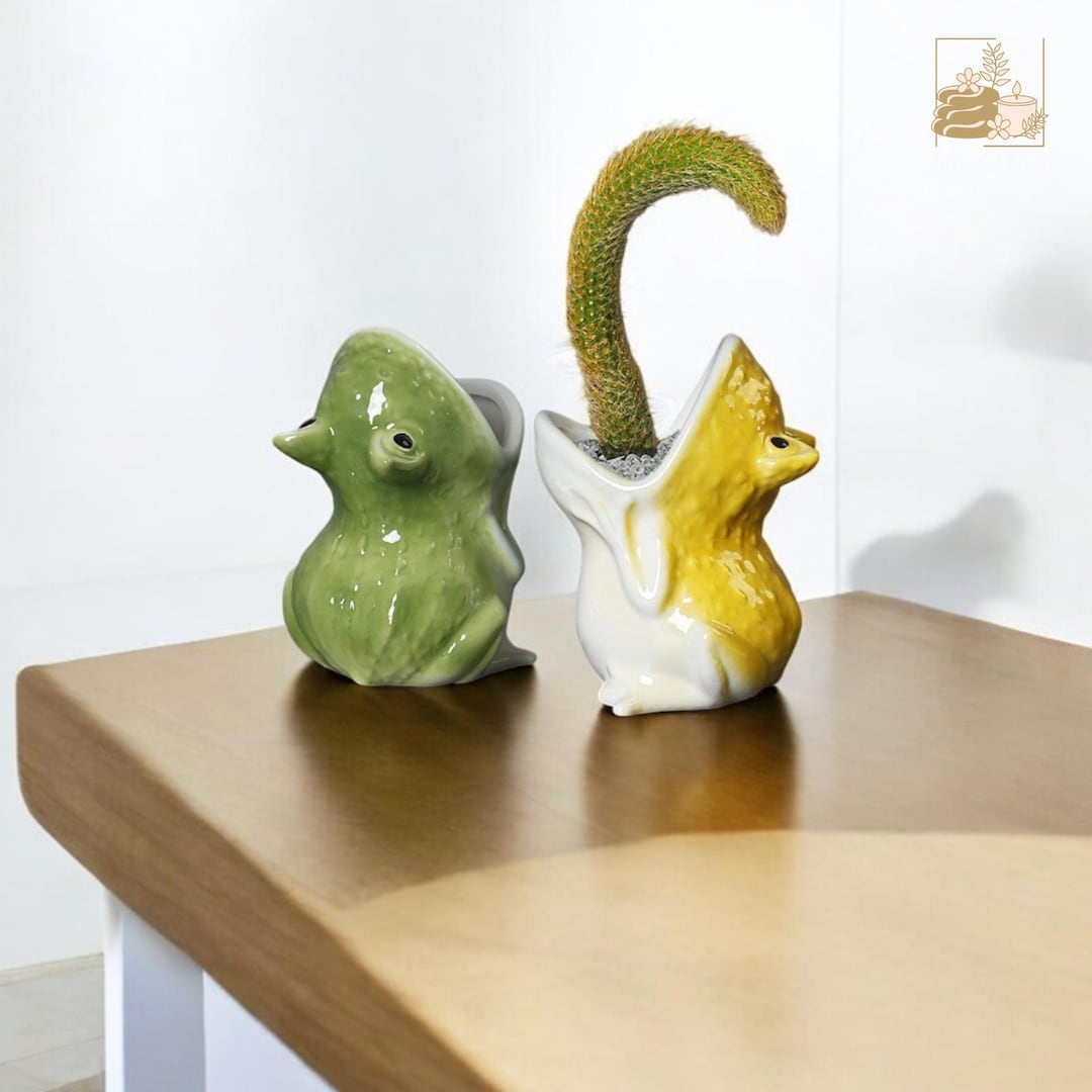 Adorable Ceramic Frog Planter,flower Pot, Orchid Pots, Bonsai Pot ...