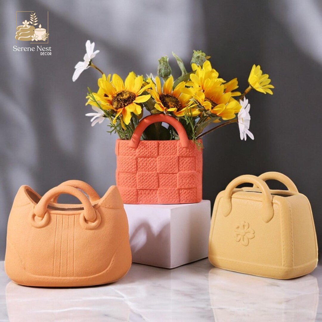 Handbag Planter,flower Pot, Orchid Pots, Bonsai Pot, Terra Cotta Pot ...