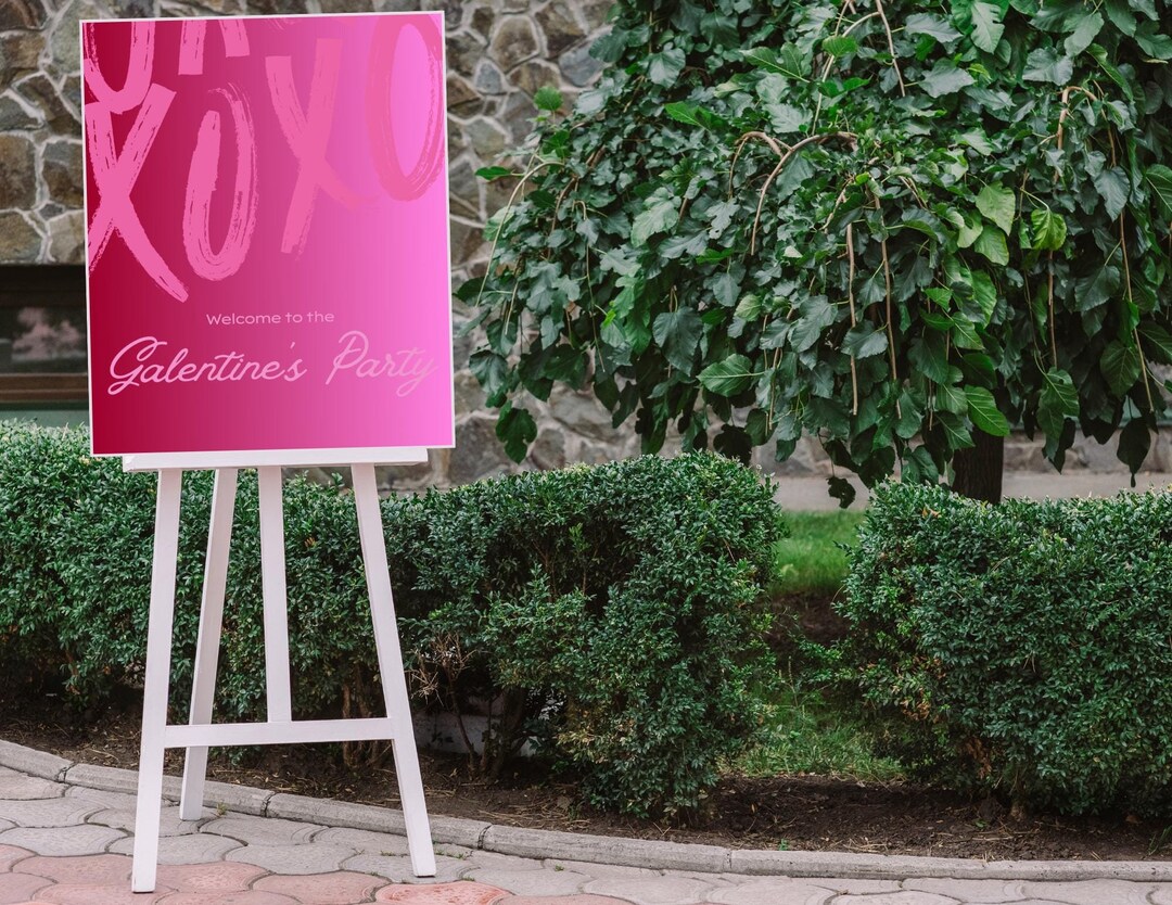 Galentine’s Day Welcome Sign Template | Editable Valentine’s Party ...