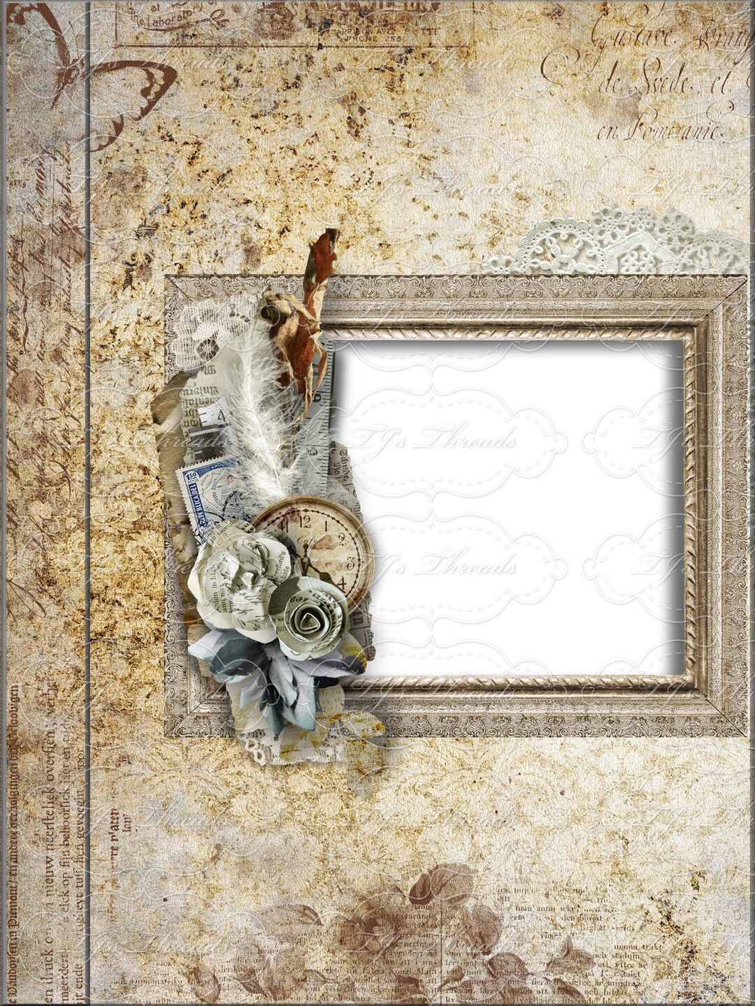 Simple Framed Floral Designs - 5 Digital Planner Covers Set Compatible ...