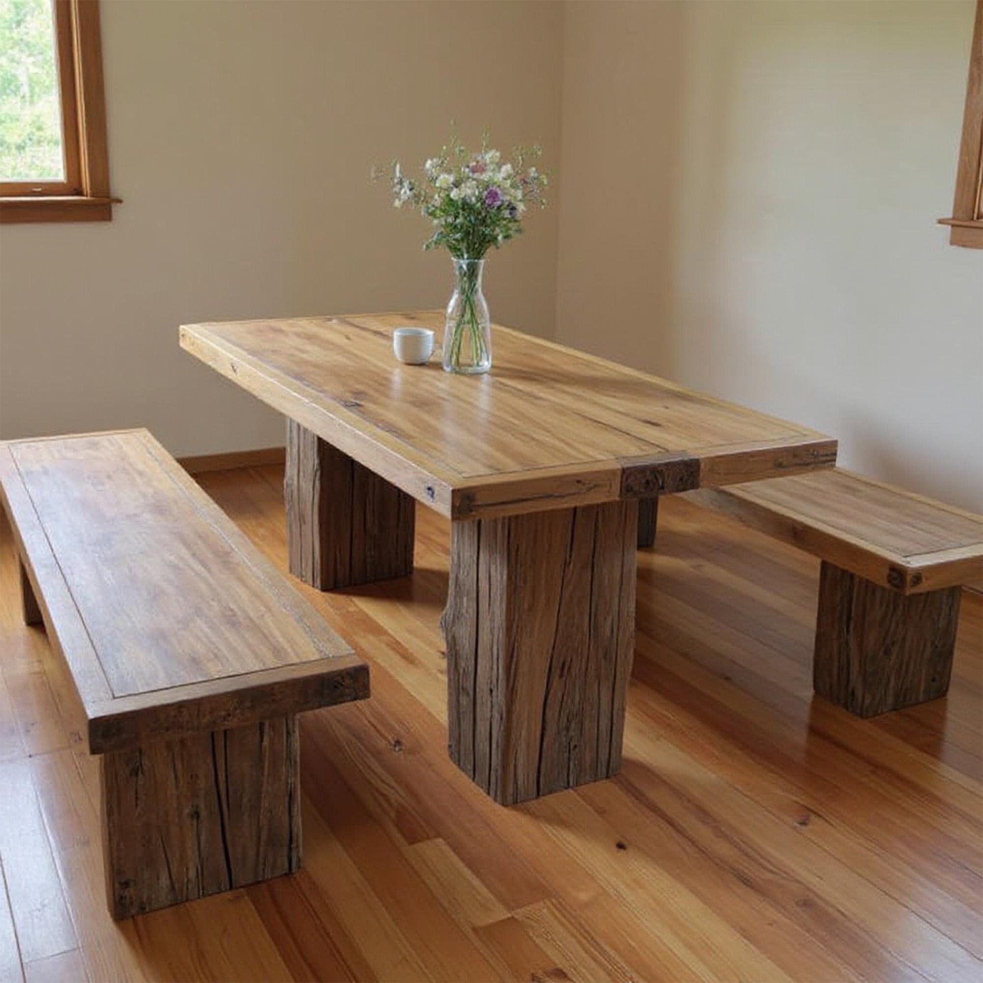 Solid Wood Dining Table Live Edge Kitchen Table Natural Drift Wood End ...