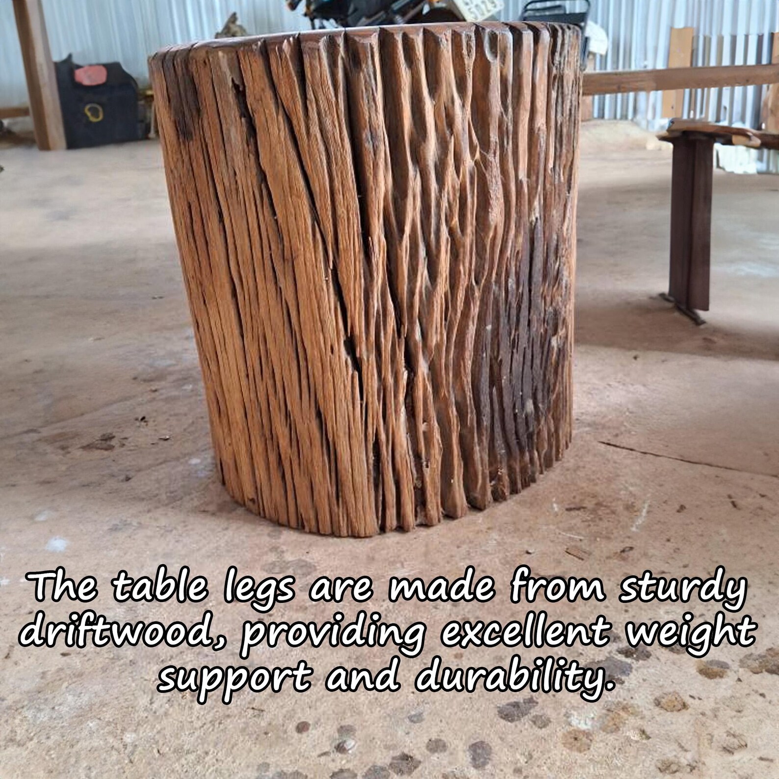 Solid Wood Dining Table Live Edge Kitchen Table Natural Drift Wood End ...
