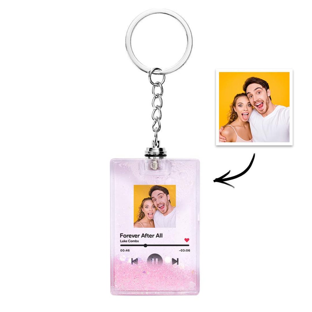 Custom Photo Scannable Music Code Illuminated Quicksand Keychain Gift ...
