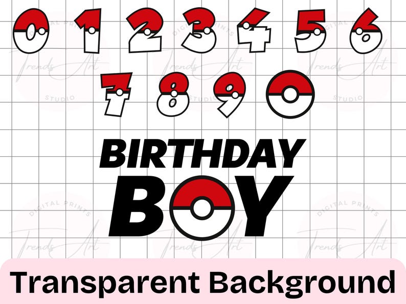 Pokemon Birthday SVG Bundle | Birthday Boy Font, Number Letters ...