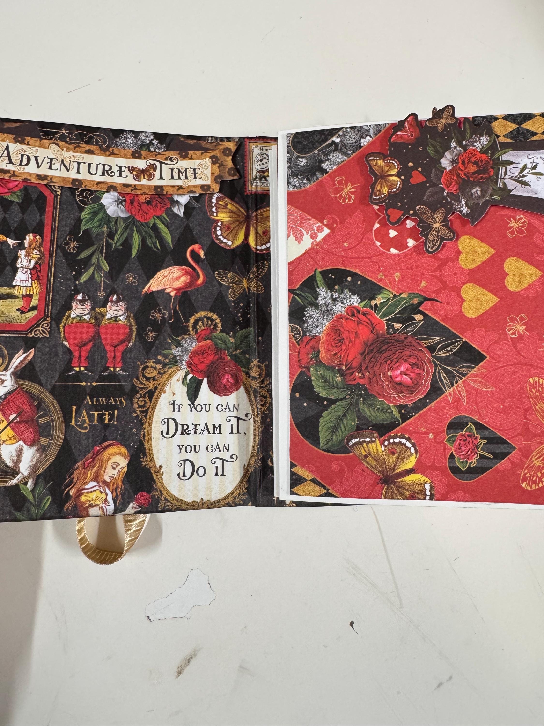 Gothic Alice in Wonderland Rainfall Scrapbook, Pocket Sized Mini Album ...