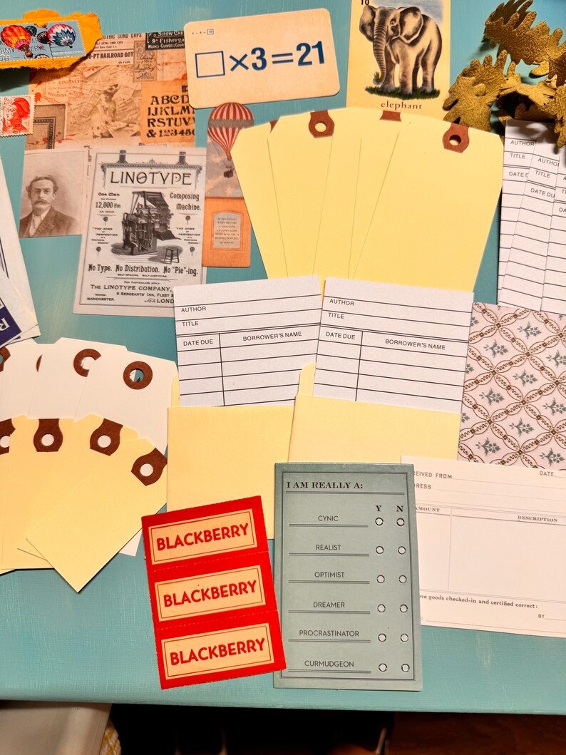 Mini Paper Ephemera Kit, Small Vintage Stamps, Junk Journal Supplies ...