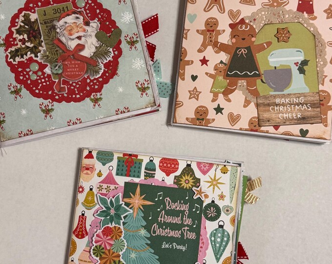 Christmas Mini Scrapbook Album Set: Holiday Photo Albums (6x6) - Etsy
