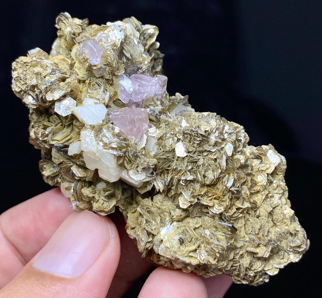 Pink Apatite With Mascovite and Orthoclase on Matrix| 82 Grams| 8×4 Cm ...