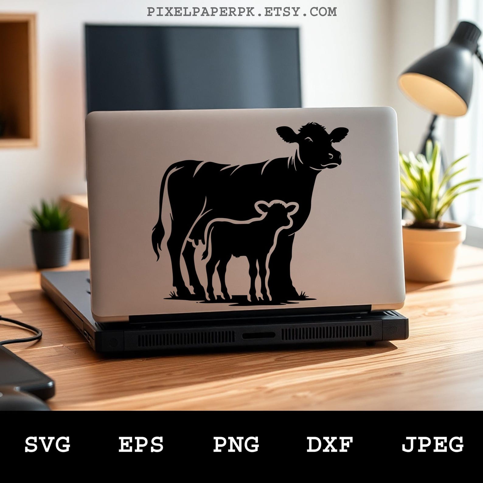 Cow and Calf Svg, Eps, Png, Dxf, Jpeg Digital Download – Farm Animal ...
