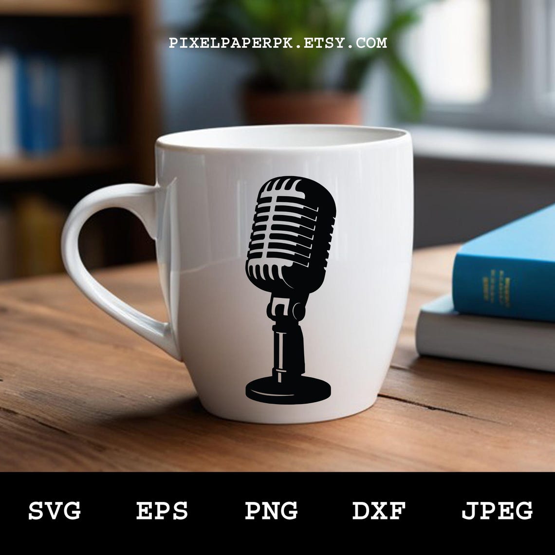 Vintage Retro Microphone Svg, Eps, Png, Dxf, Jpeg Digital Download ...
