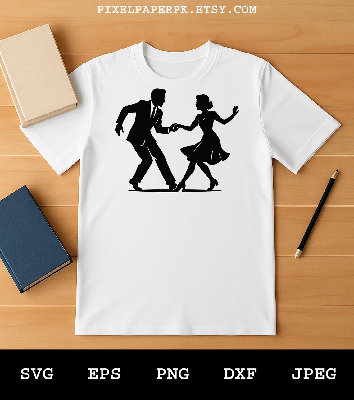 Retro Dance Couples Svg, Eps, Png, Dxf, Jpeg Digital Download – Vintage ...