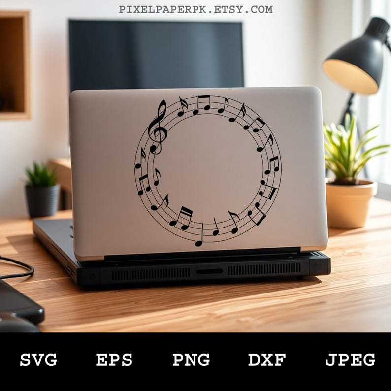 Circular Musical Notes Frame Svg, Eps, Png, Dxf, Jpeg Digital Download ...