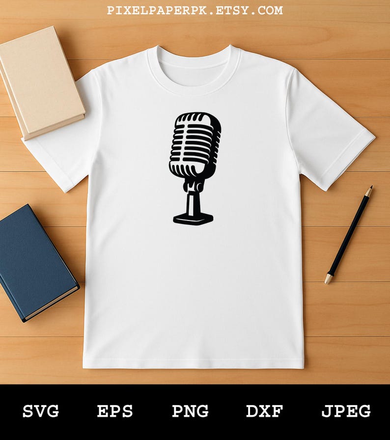 Vintage Retro Microphone Svg, Eps, Png, Dxf, Jpeg Digital Download ...