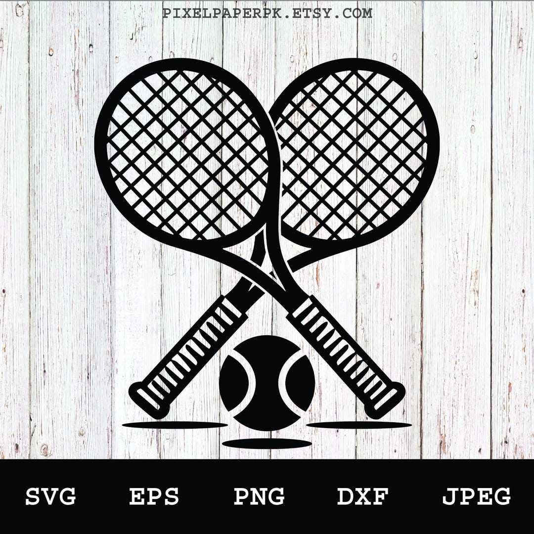 Tennis Ball and Rackets Svg, Eps, Png, Dxf, Jpeg Digital Download ...