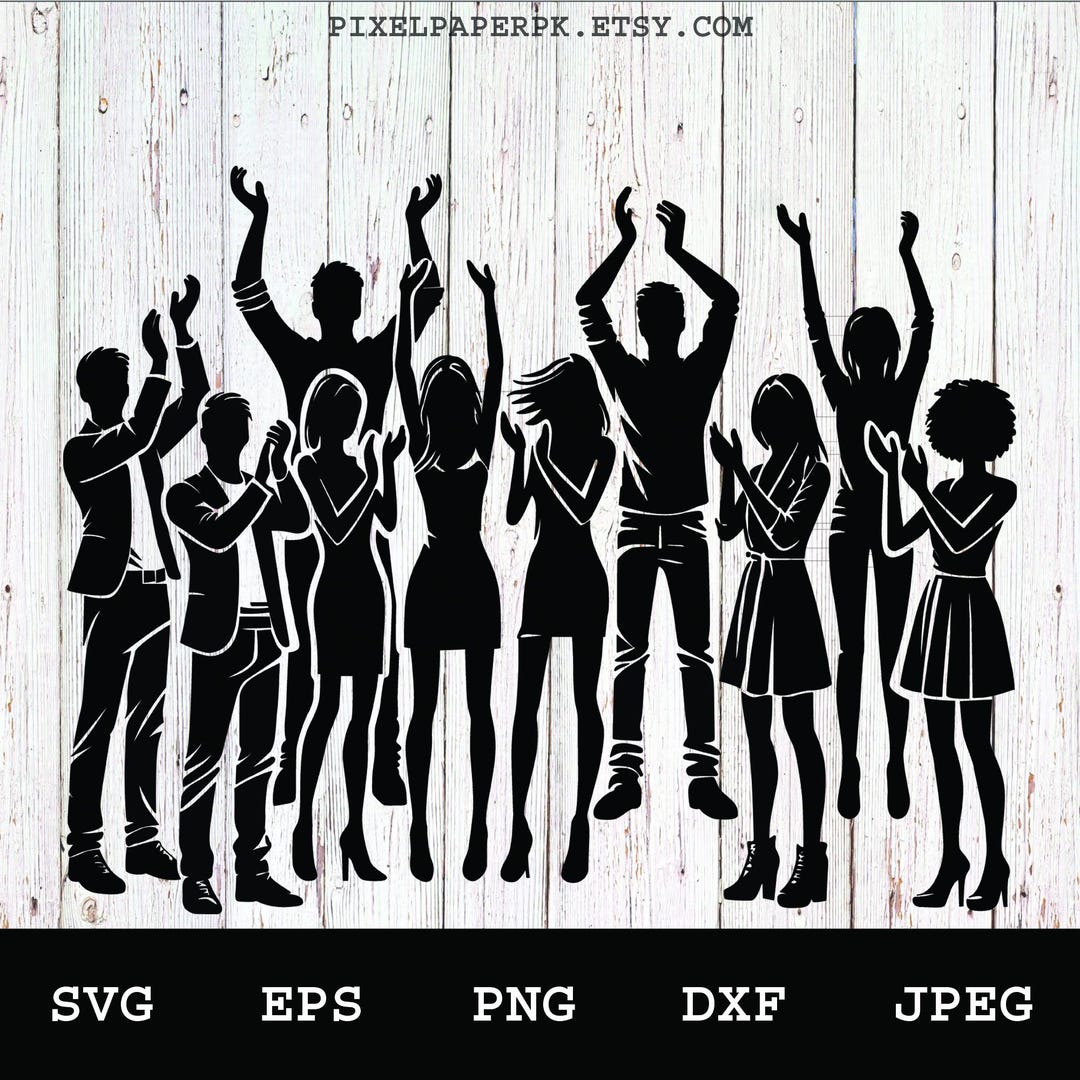 Applause and Celebration Crowd Svg, Eps, Png, Dxf, Jpeg Digital ...
