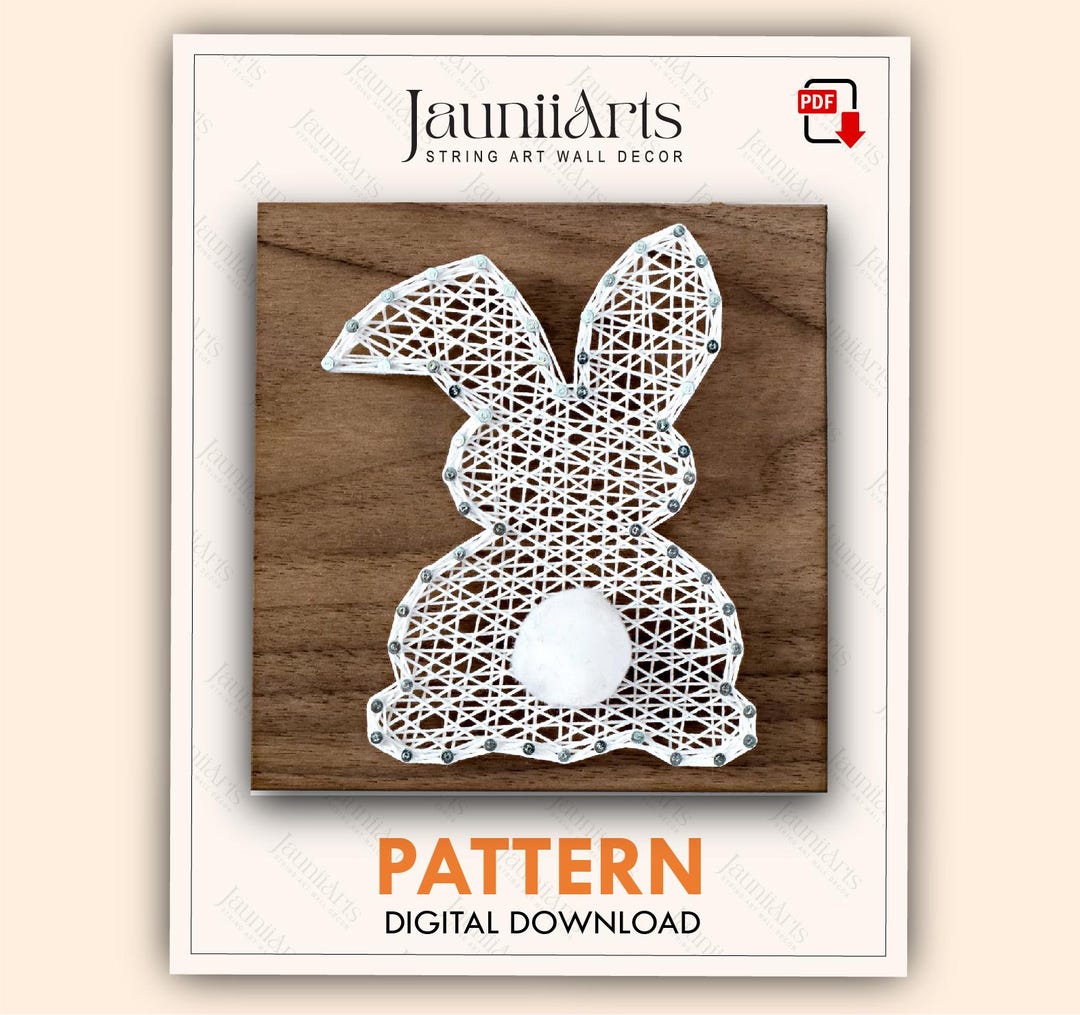 5" X 5" Easter Bunny String Art Pattern | DIY Holiday Craft | Digital ...