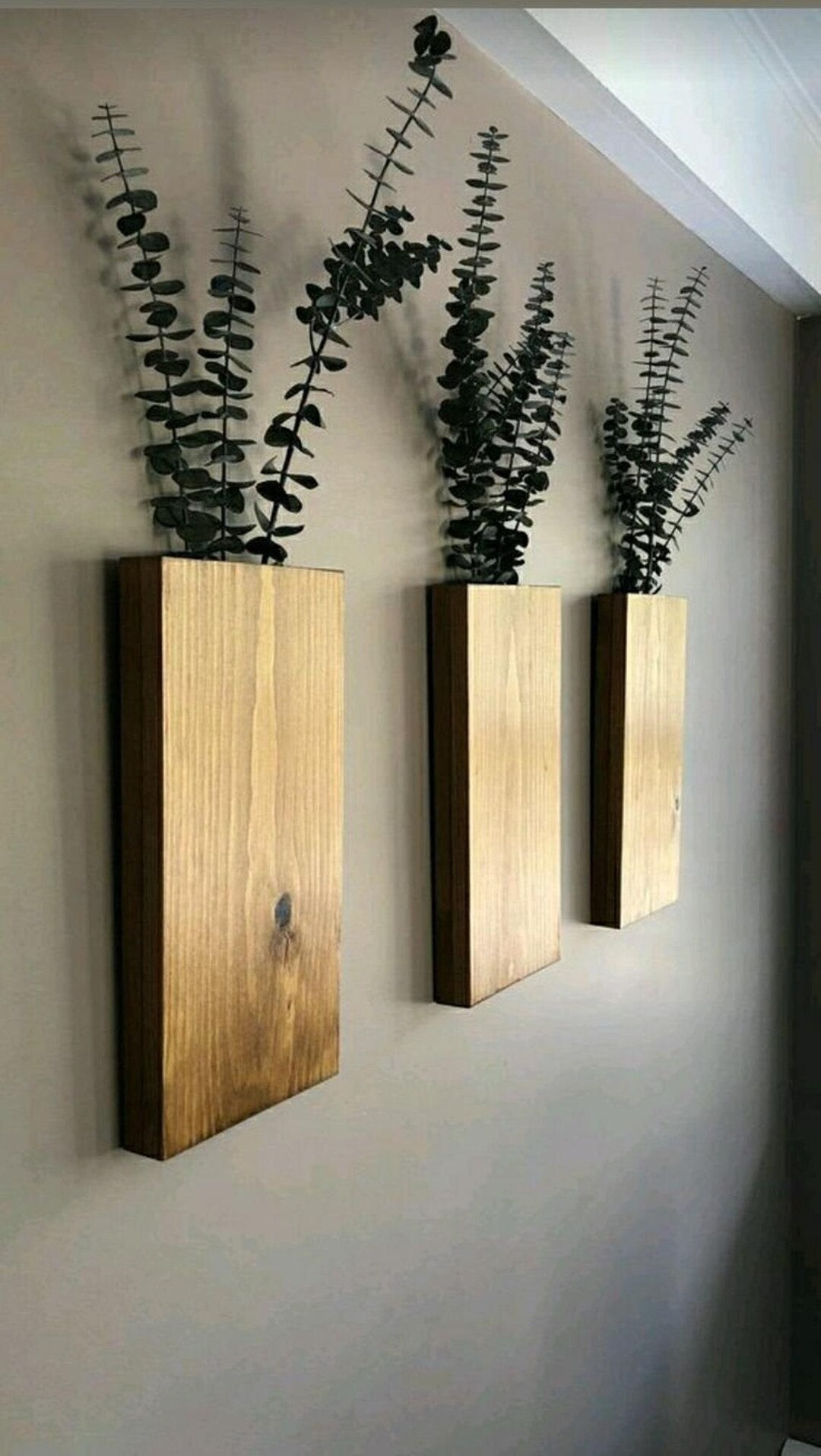 Wood Wall Vase 12 Inches | Wall Hanging Pockets for Greenery or Dried ...