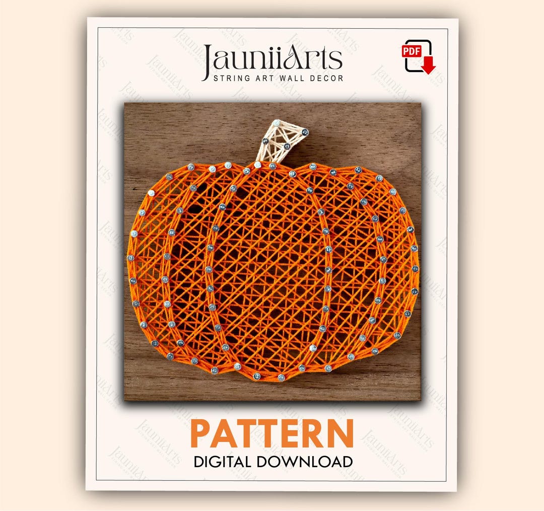 5" X 5" Pumpkin String Art Pattern | DIY Fall Décor | Digital Download ...