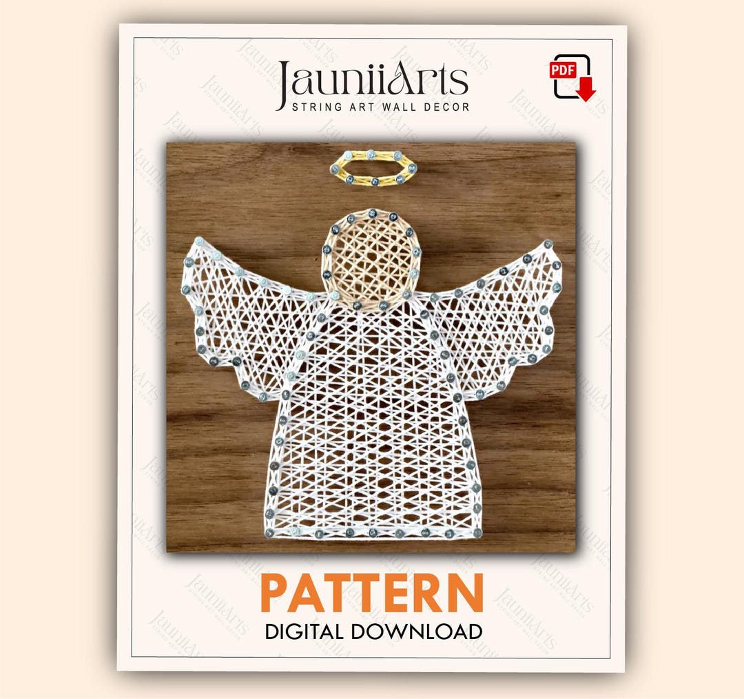 Angel String Art Pattern | DIY Christmas Décor | Winter Holiday Craft ...