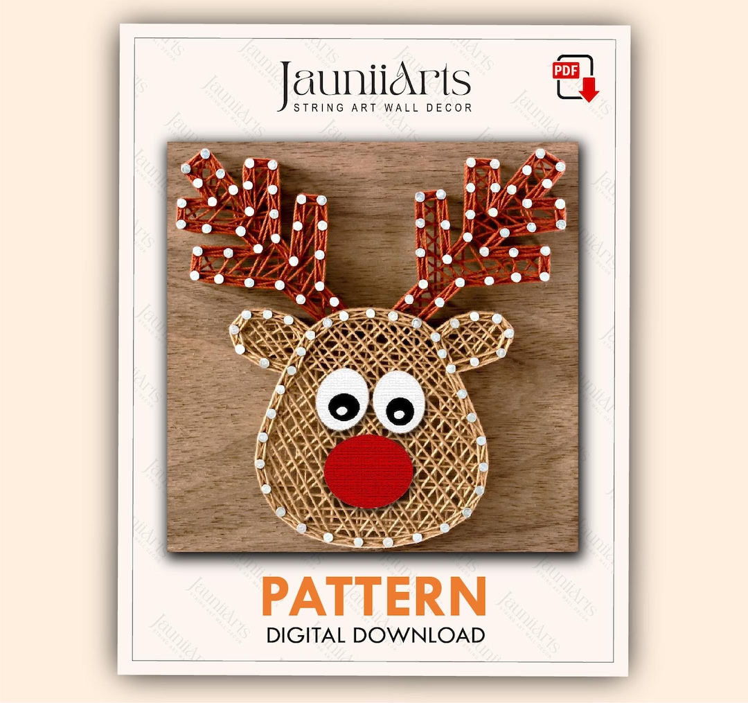 5" X 5" Reindeer String Art Pattern | DIY Christmas Décor | Digital ...