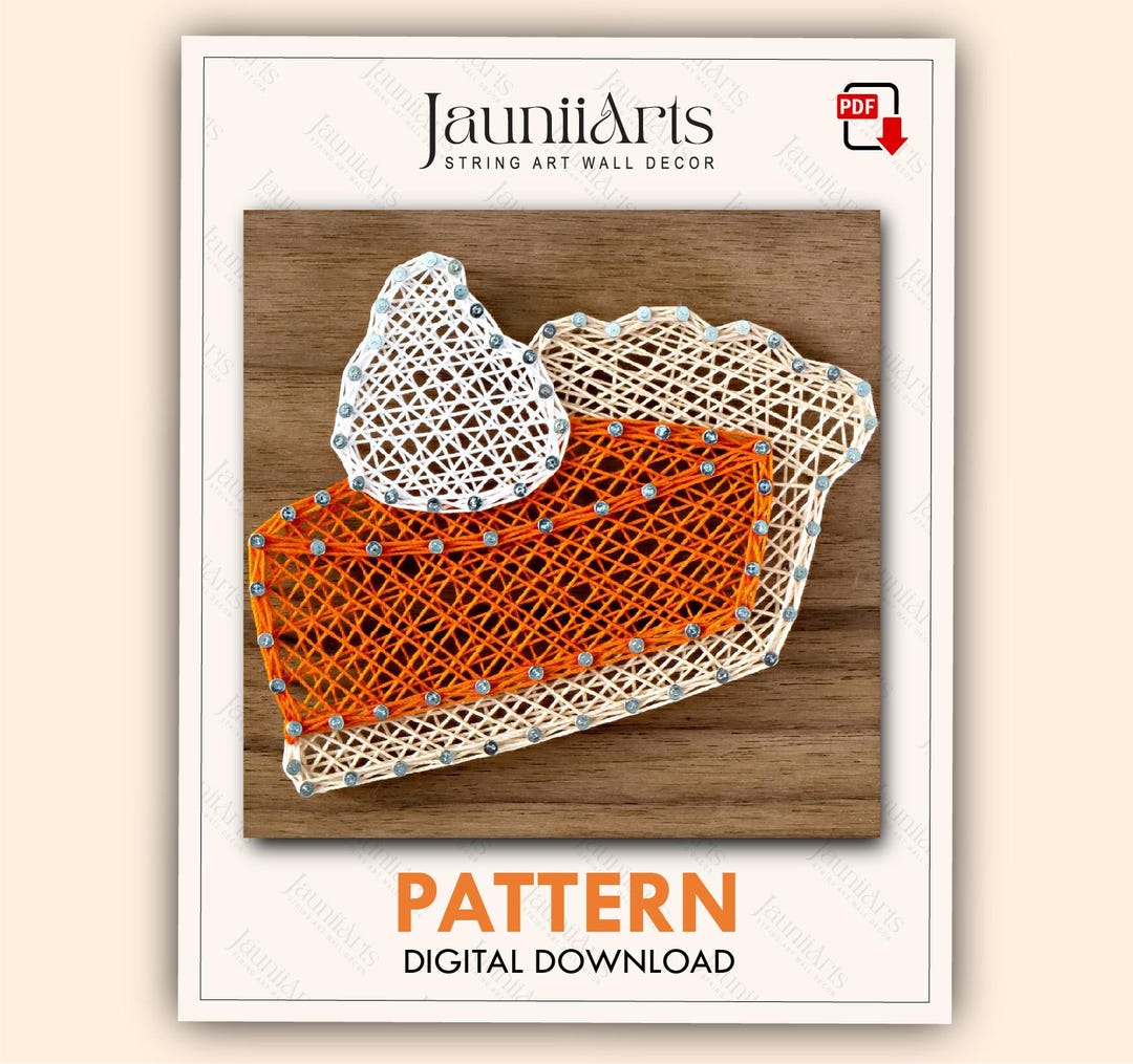 5" X 5" Pumpkin Pie String Art Pattern | DIY Thanksgiving Décor ...