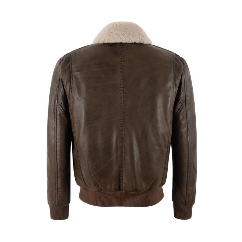 BSF Wear Men's Vintage Aviator Bomber Jacket With Patches Motorcycle ...