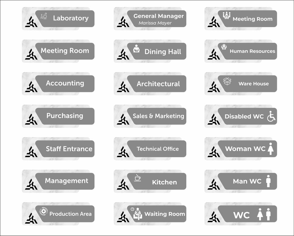 Door Nameplate - Office Door Sign - Factory Door Plaque - Employee Door ...