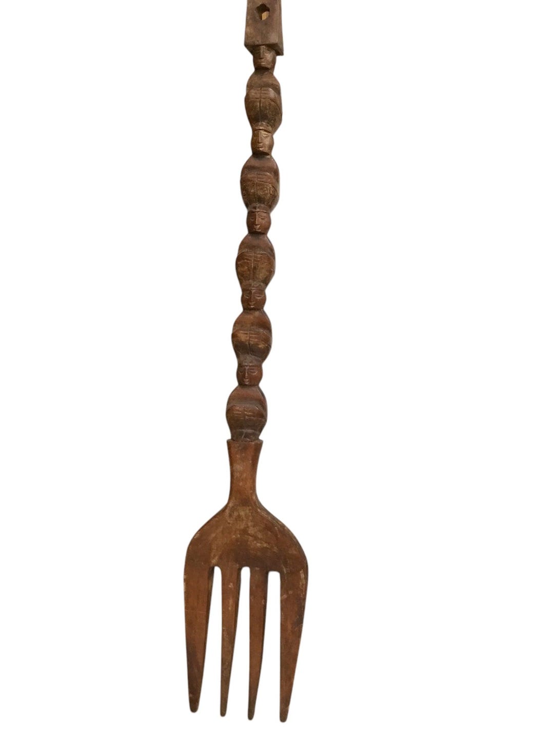 Vintage Carved Wood Totem Fork - Etsy