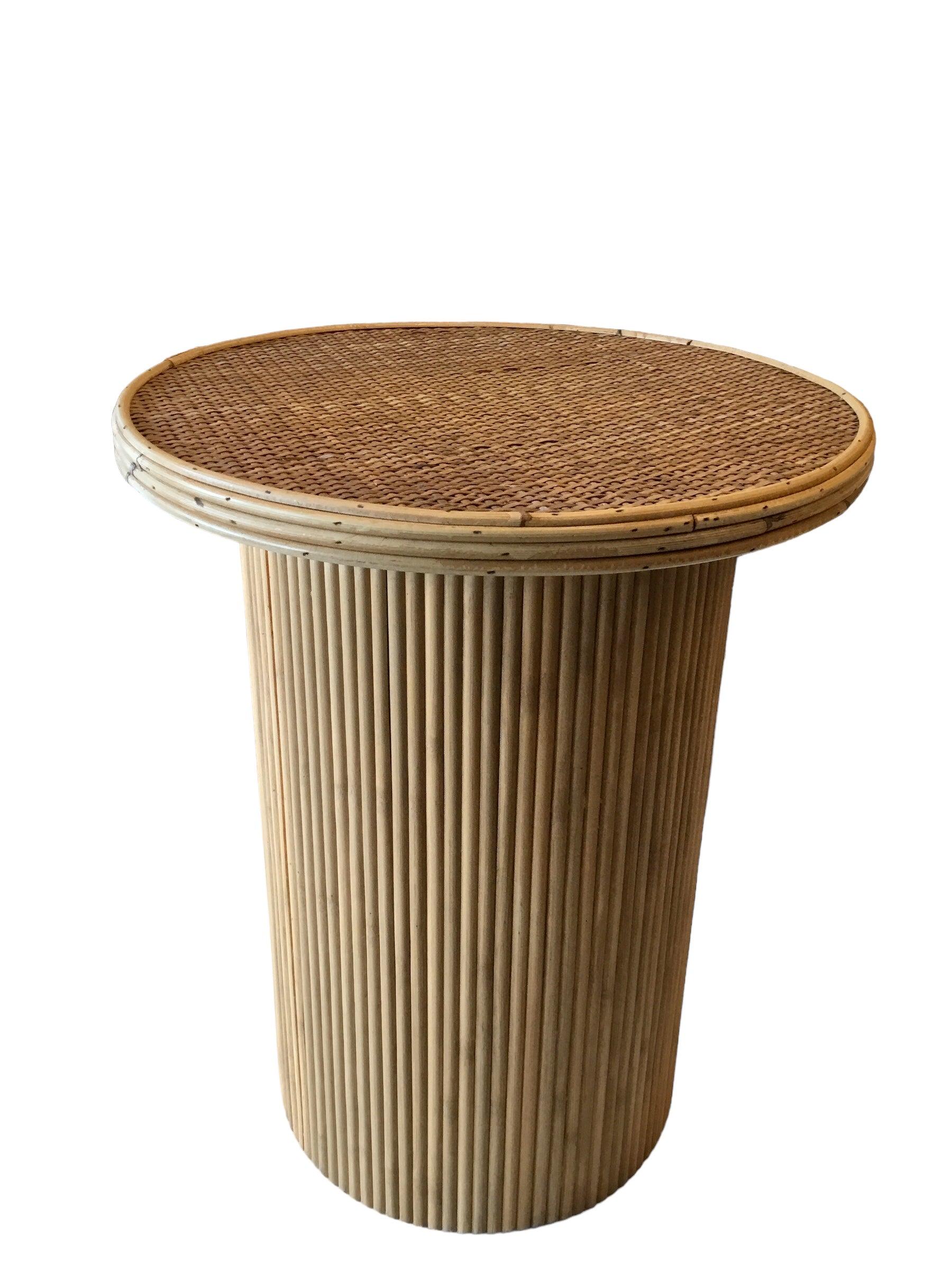 Round Bamboo Side Table - Etsy