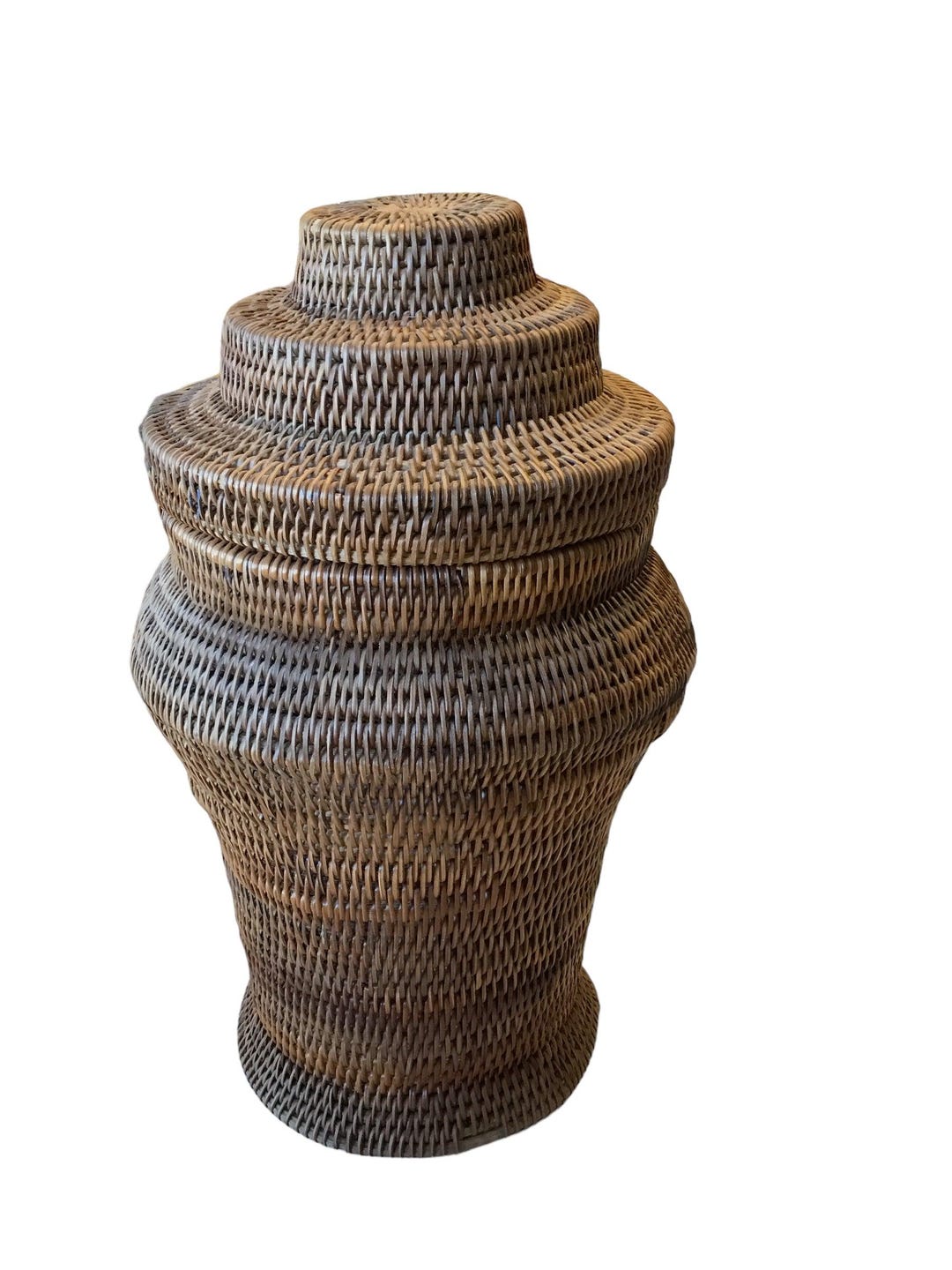 Rattan Woven Jar With Lid - Etsy