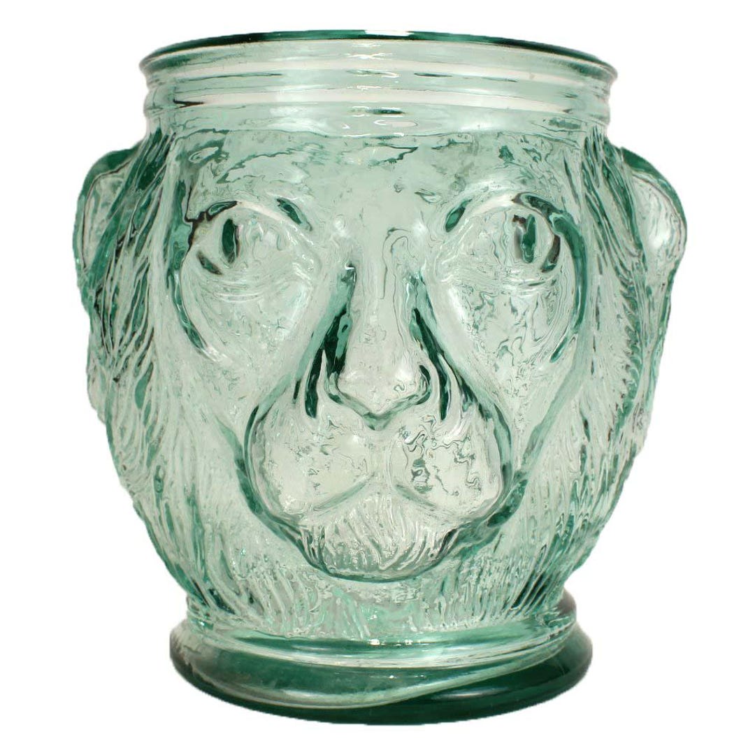 Antique Glass Lion Head Jar - Etsy