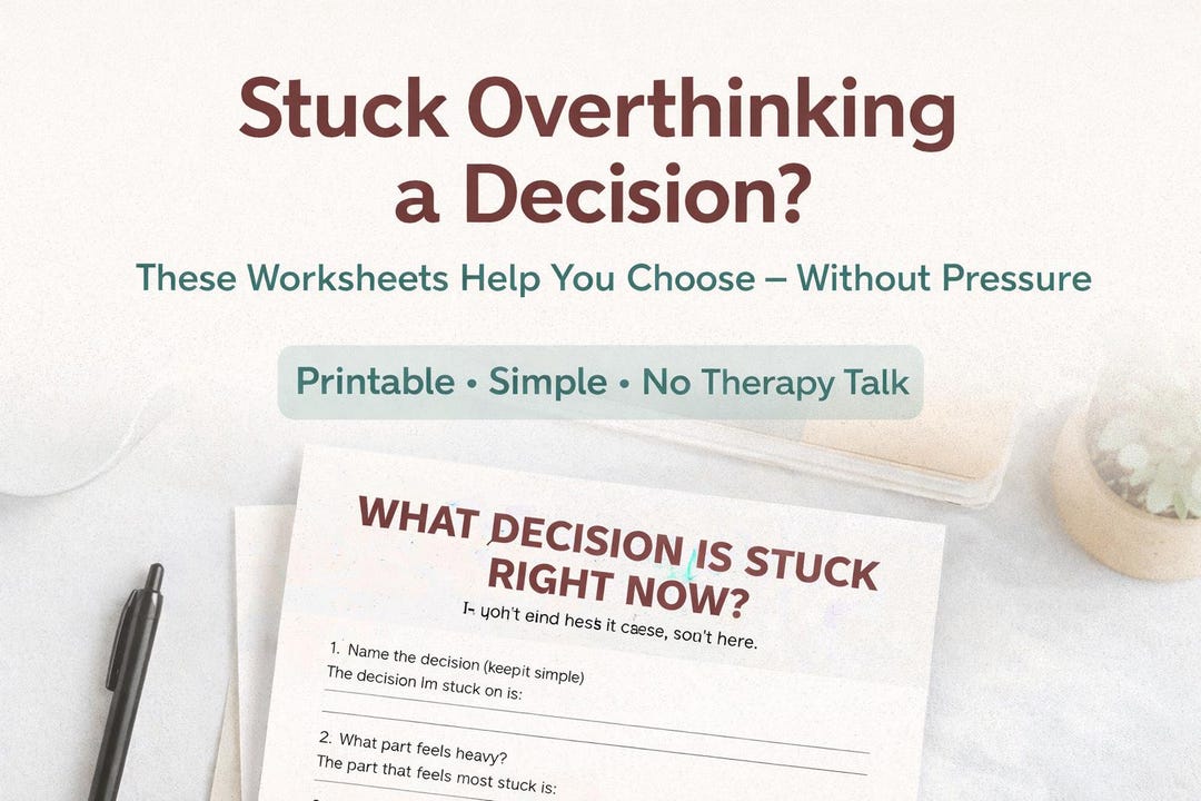 Decision Making Worksheets – Stop Overthinking, Gain Clarity (printable ...