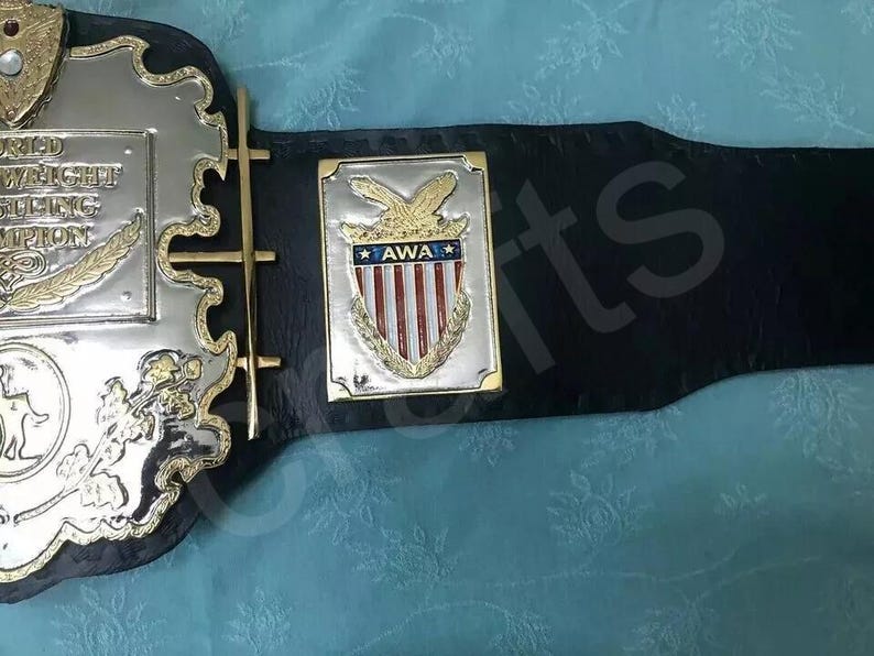 Awa World Heavyweight Wrestling Championship Belt 2mm Brass Adult Size ...