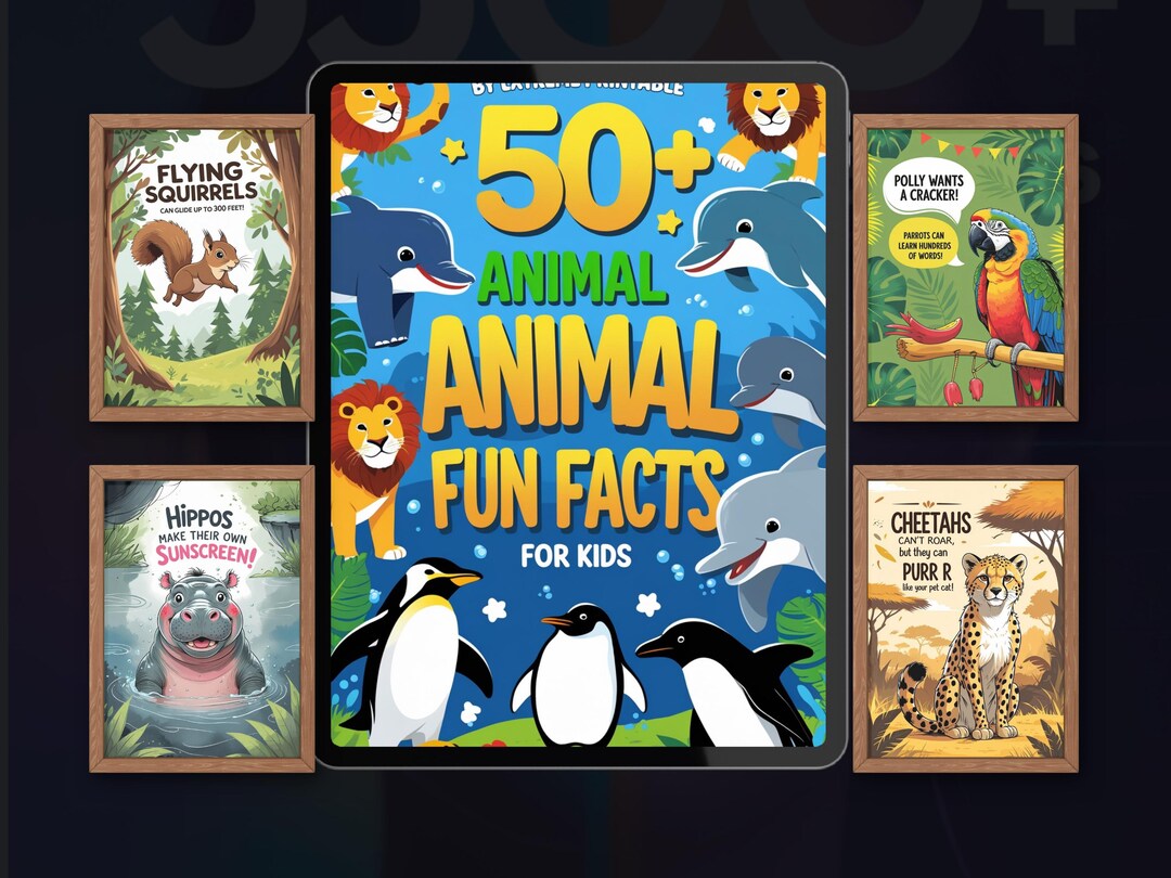 50 Printable Animals Fun Facts Poster for Kids - Educational, Colorful ...