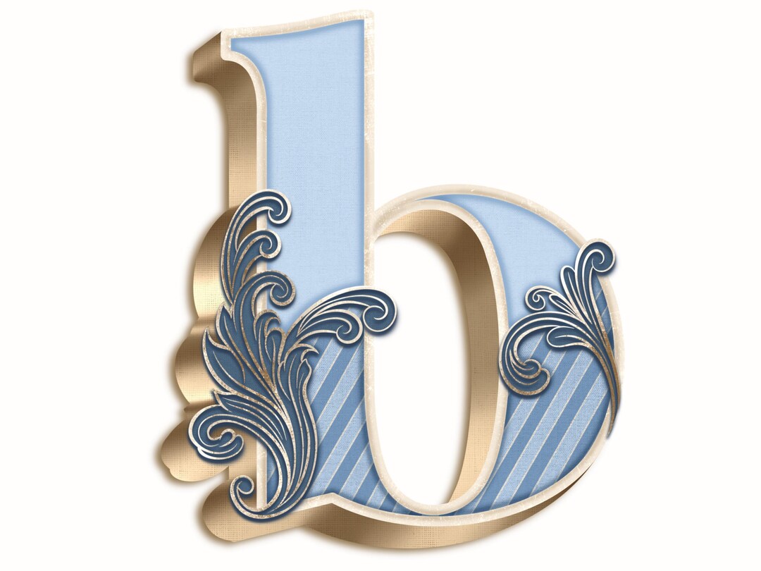 Filigree Letter B Printable, Decorative Alphabet, Ornamental Monogram ...