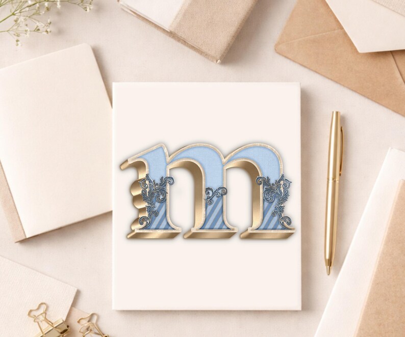 Filigree Letter M Printable, Decorative Alphabet, Ornamental Monogram ...