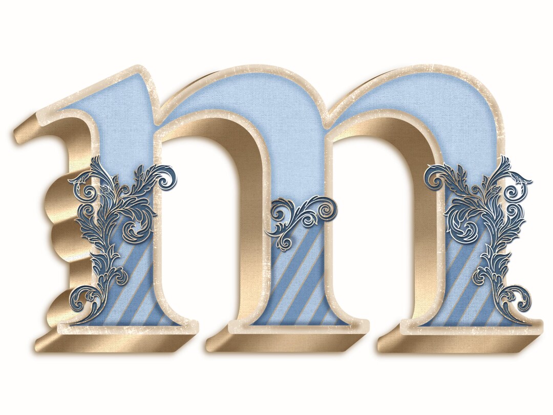 Filigree Letter M Printable, Decorative Alphabet, Ornamental Monogram ...