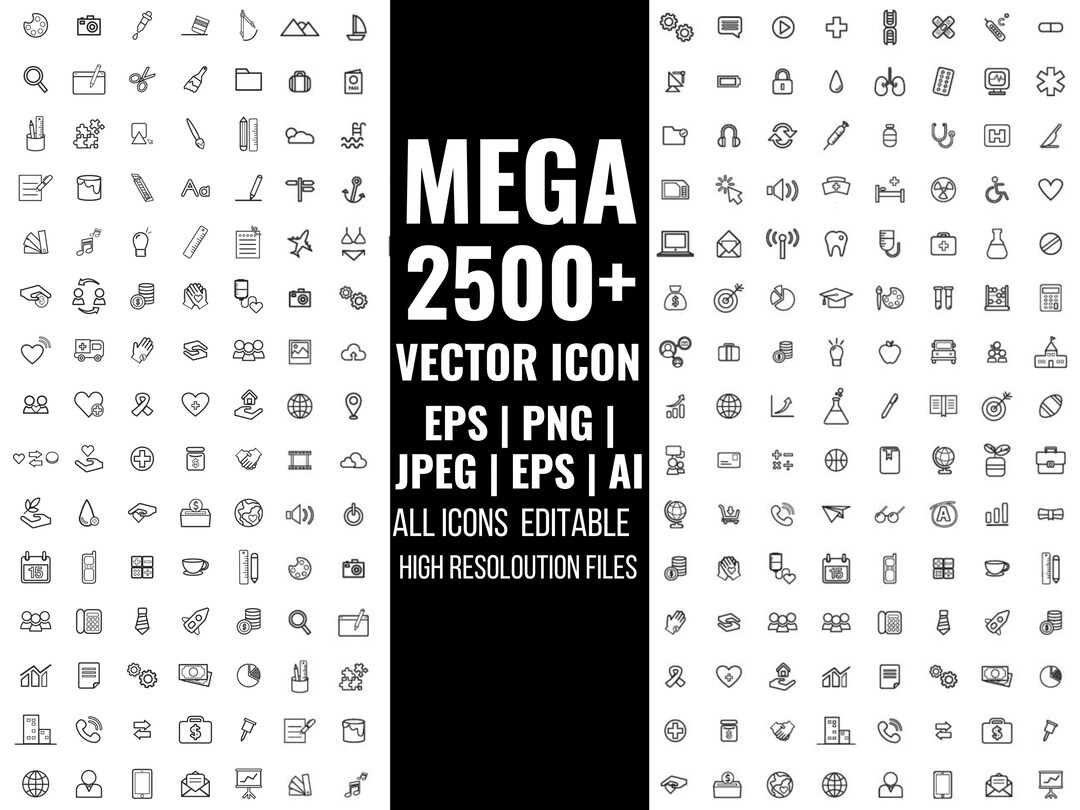 Icons SVG Mega Bundle - 2500 Icons, Icons PPT, Medical, Business ...