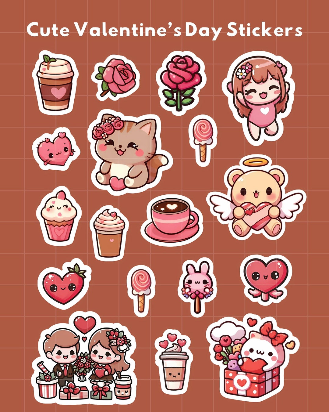 Cute Valentine's Day Stickers, Valentine's Day Printable Stickers ...