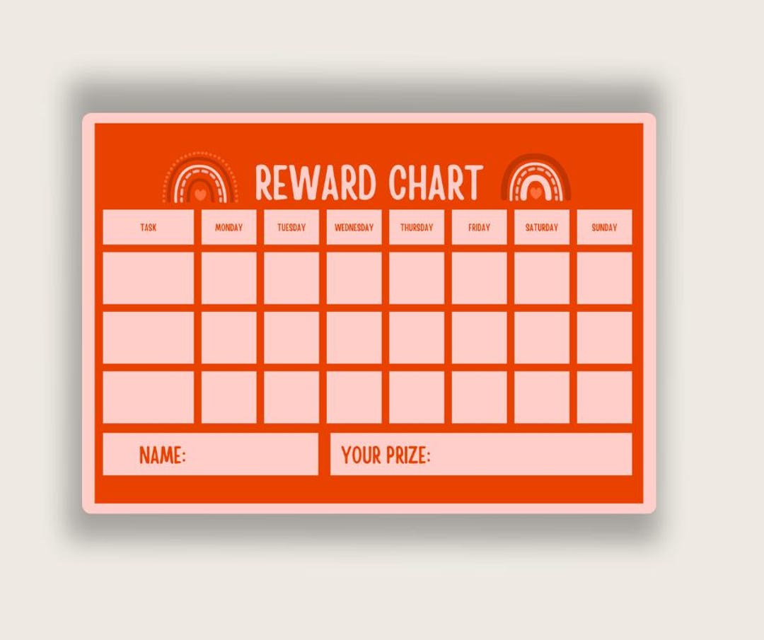 Kids Daily Chore & Reward Chart Printable Responsibility Tracker for ...