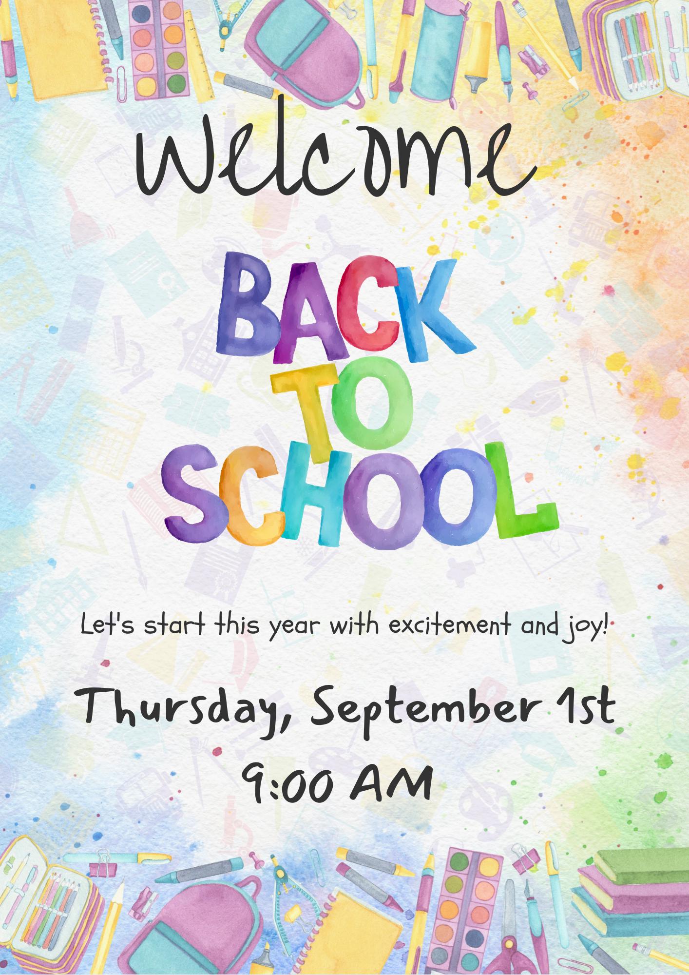 Editable Back to School Invitation | Welcome Back to School Flyer ...