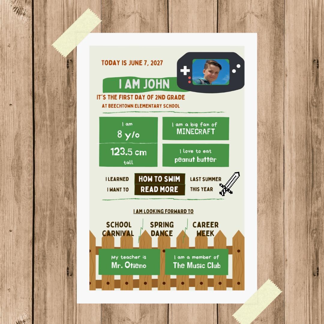Editable First Day of School Board | Back to School Board Canva ...