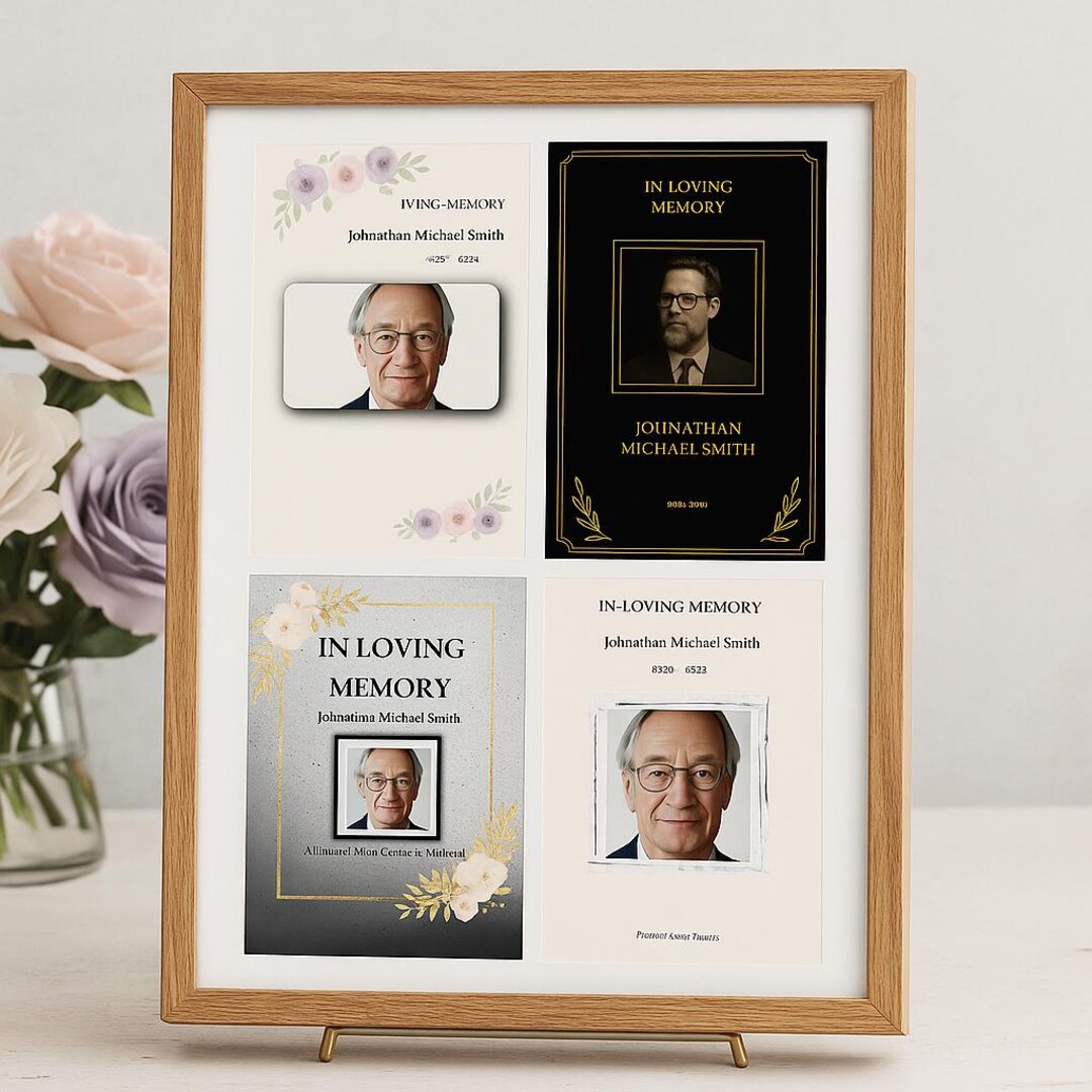 Memorial Welcome Sign Template Bundle, Funeral Photo Board Canva ...