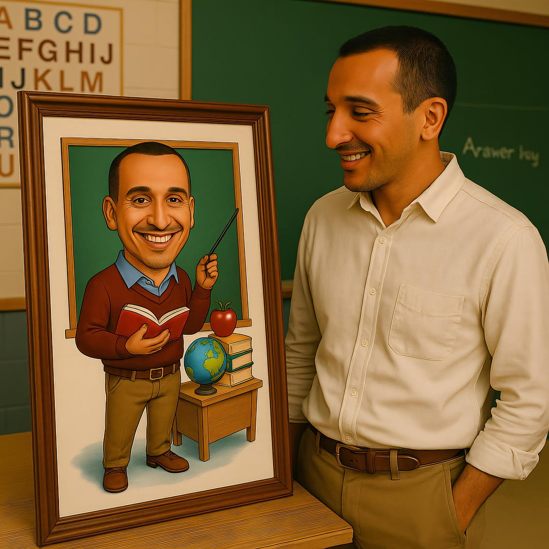 Custom Teacher Caricature Portrait From Photo – Personalized Cartoon ...