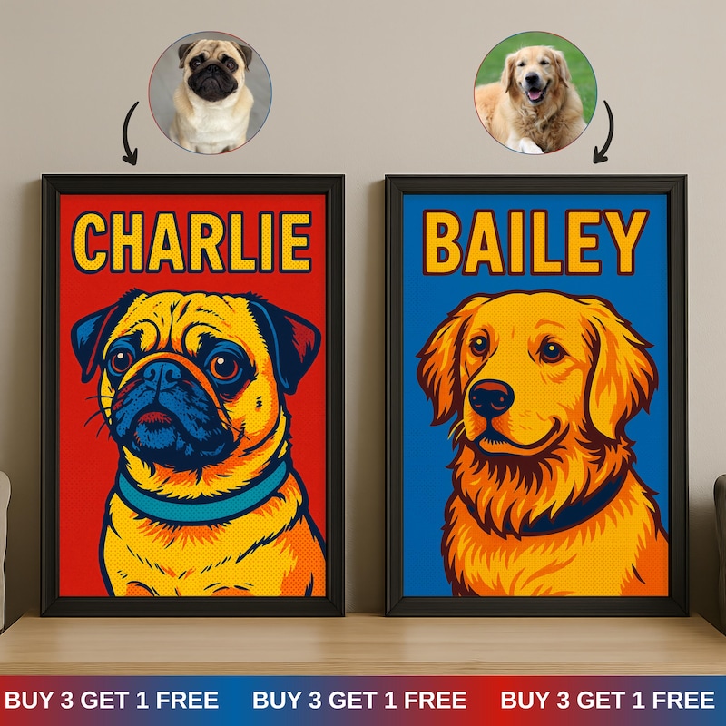 Pop Art Pet Portrait - Etsy