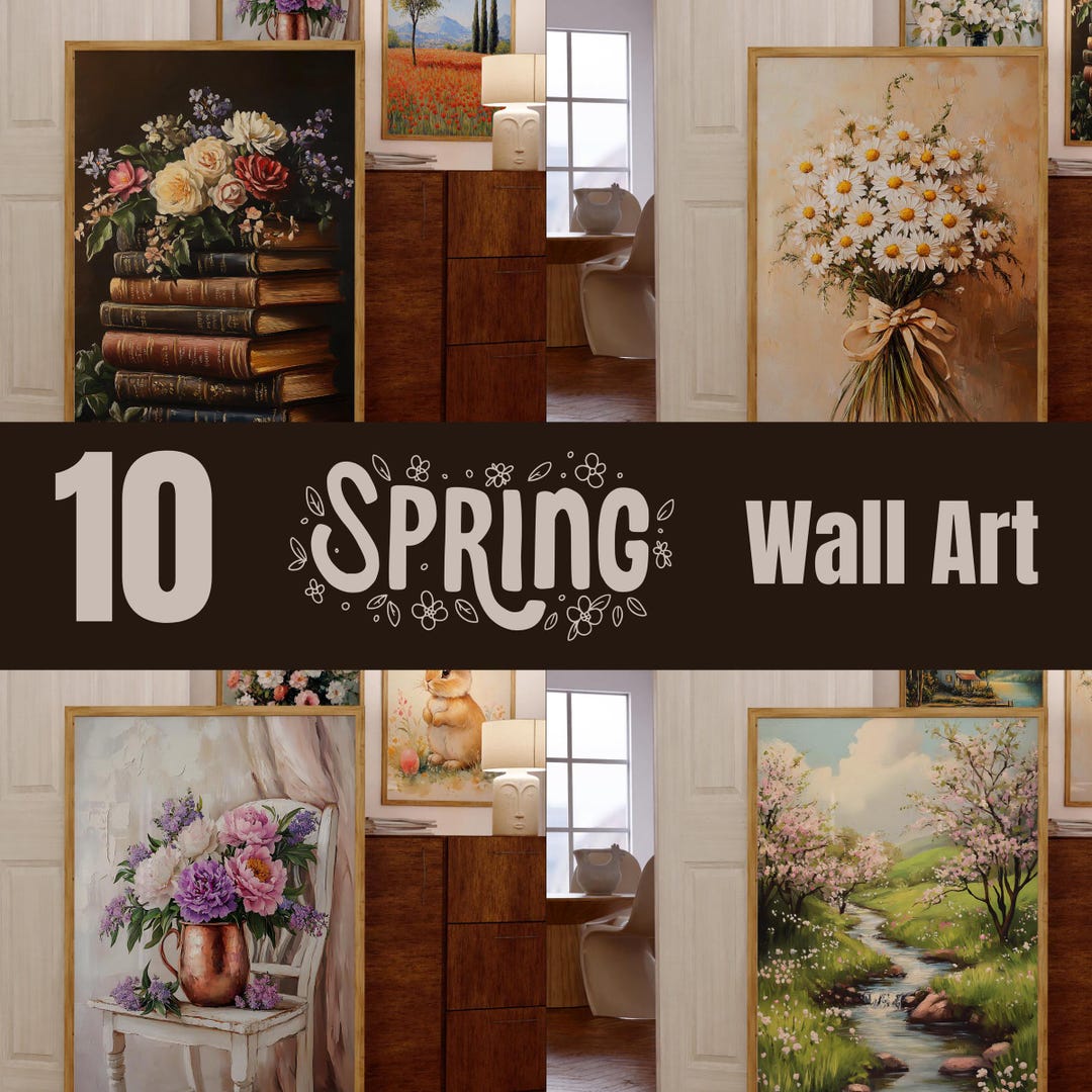 10 SPRING Printable Wall Art Bundle, Spring Wall Art, Wildflowers ...