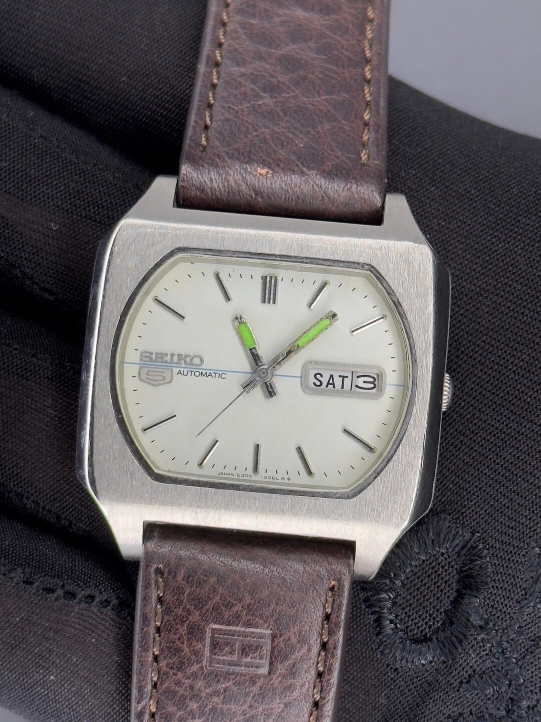 Vintage Seiko 5 Automatic 6349-549a Tv Day/date 21 Jewels Men's ...