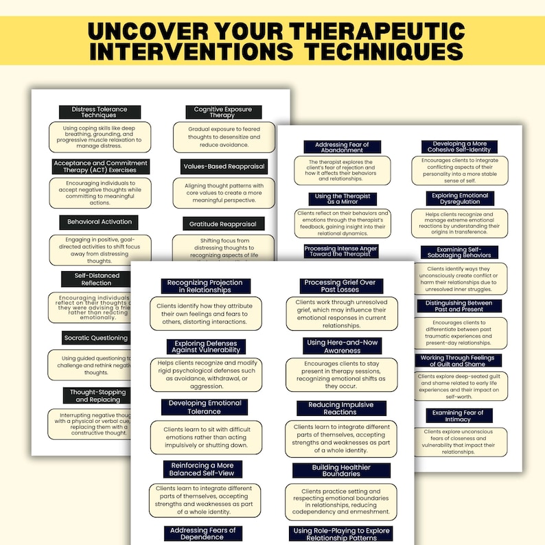 2500 Therapy Interventions, Mental Health Techniques, Therapy Cheat ...