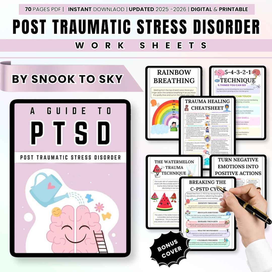 PTSD Worksheets Bundle: Trauma Therapy, Self-help Mental Guide (PDF ...